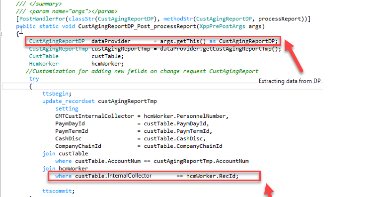 Modify SSRS report using Post Event handler in x++ D365 F&O