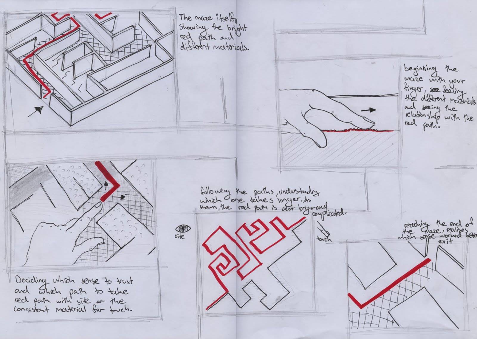 Design 112: Design 112 concept - finger maze testing senses