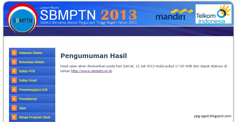 Hasil dan Pengumuman Kelulusan SBMPTN - PPG PGSD Blog