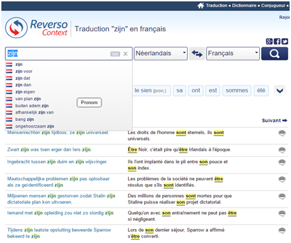 Ursulines Nederlands: Utilisation dictionnaire en ligne