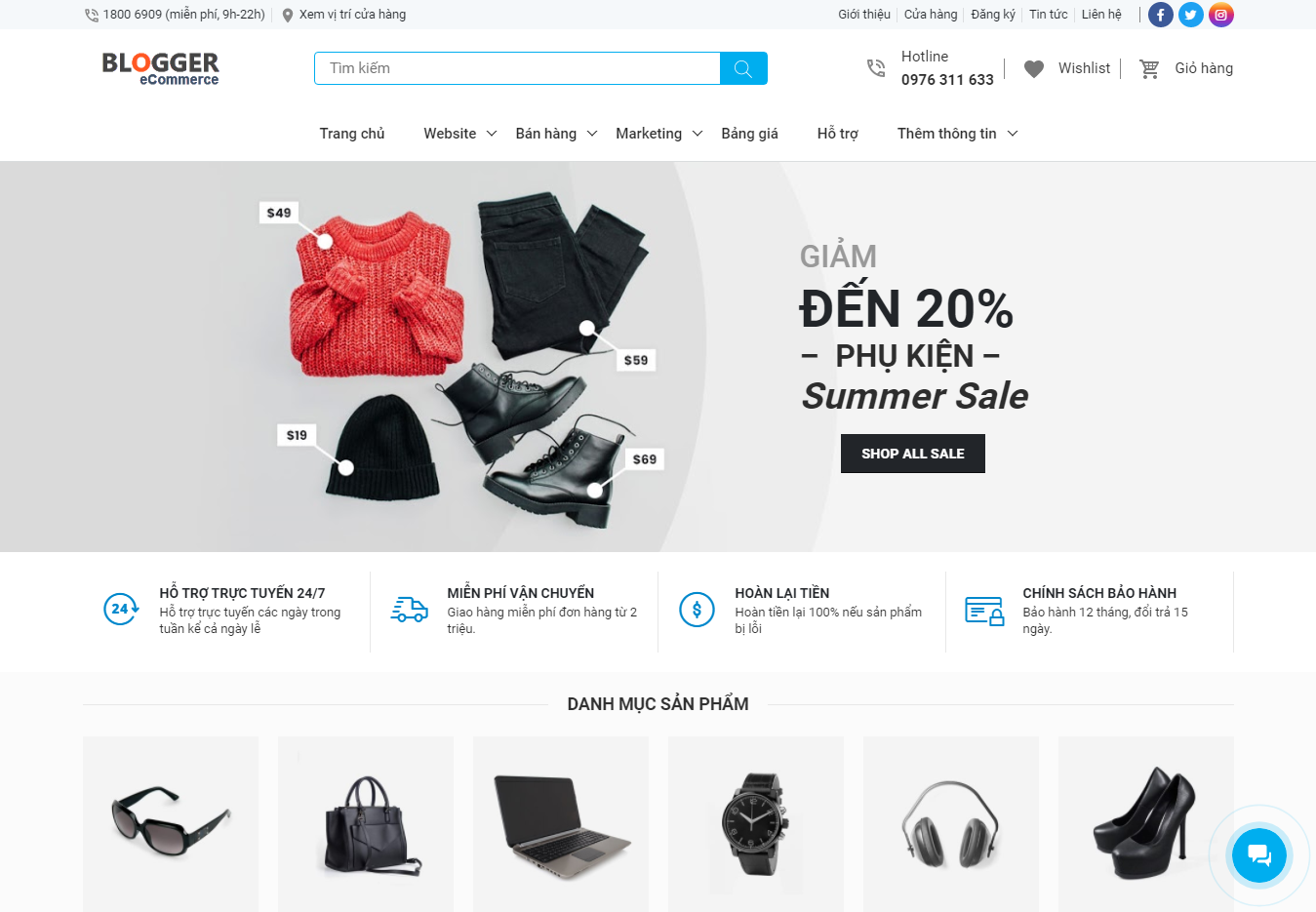 BLOGGER eCommerce Template Blogspot Bán Hàng Bậc Nhất
