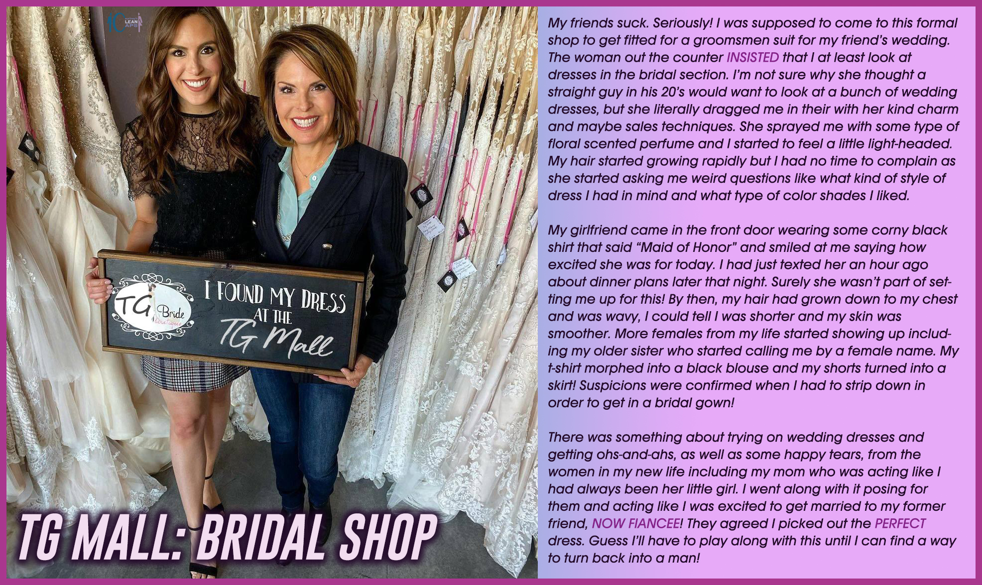 Vote for the next TG Mall Story! (3 caps) | Courtney's Clean Caps