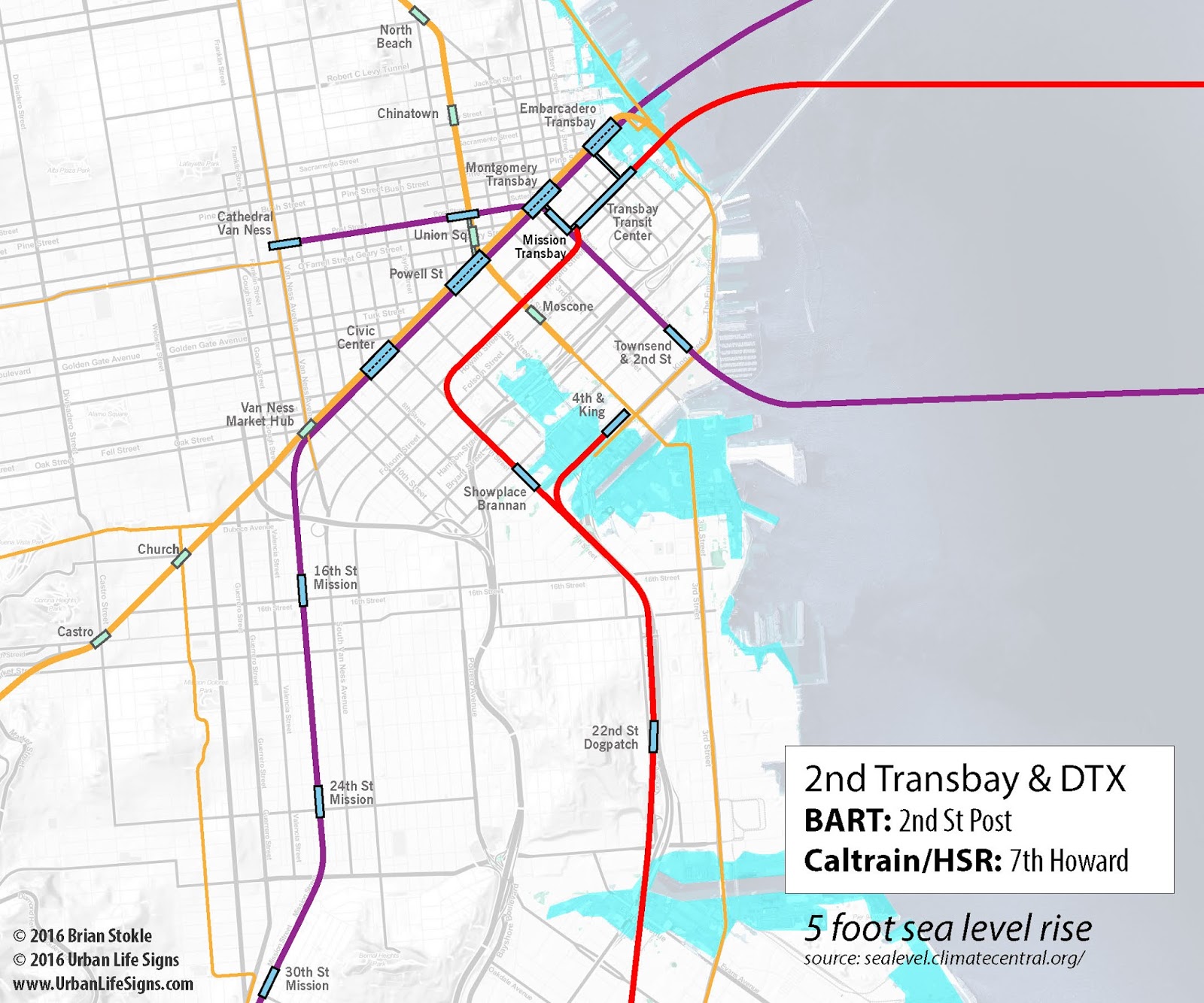 Entwining BART and Caltrain Elegantly in San Francisco