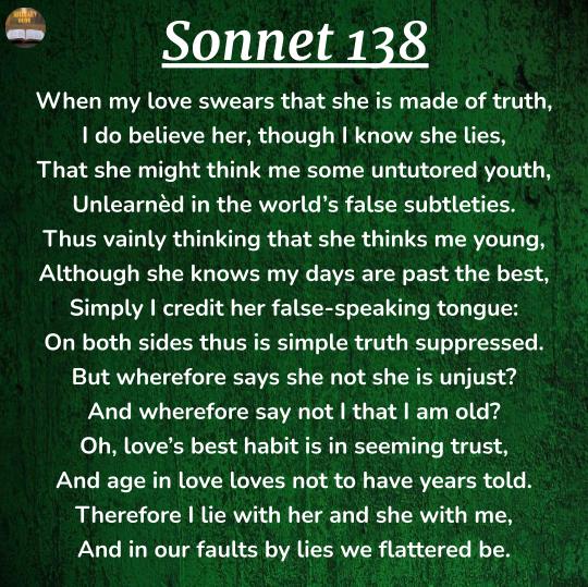 Sonnet 138 by William Shakespeare