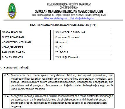 Contoh RPP Akuntansi SMK - Contoh Format