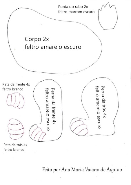 Molde Simba Rei Leão em Feltro - Ideias Criativas