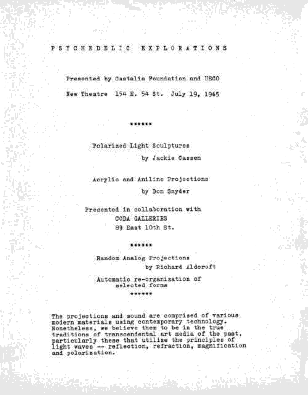 PSYCHEDELICatessens: (First) Psychedelic Art Exhibition (1965)