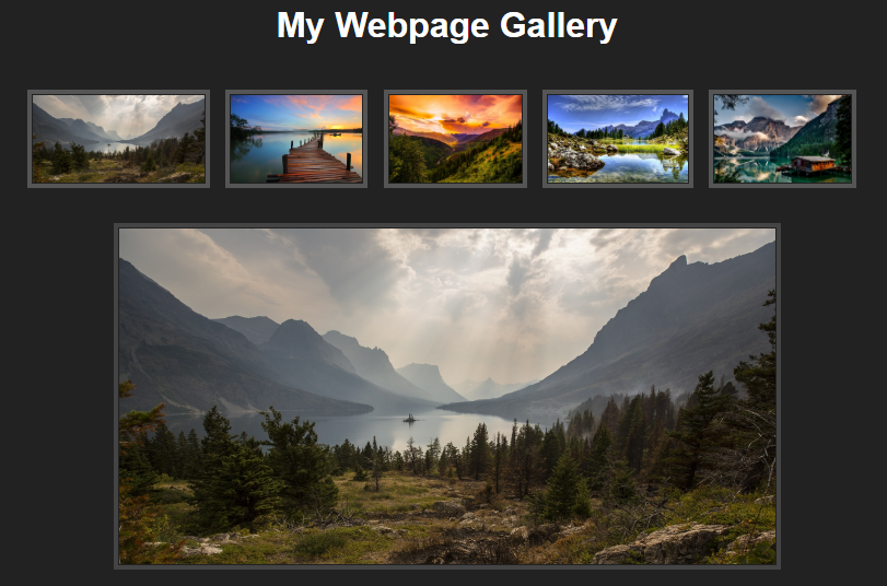 The Gift of Script: Webpage photo gallery