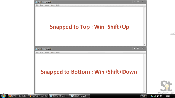 Snap a Window to Top or Bottom of the Screen | SumTips