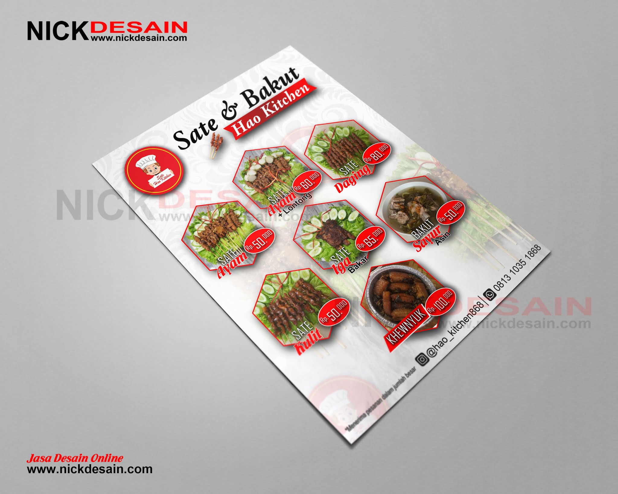 Contoh Desain Flyer - flayer - Brosur Sate resto | Percetakan Murah ...