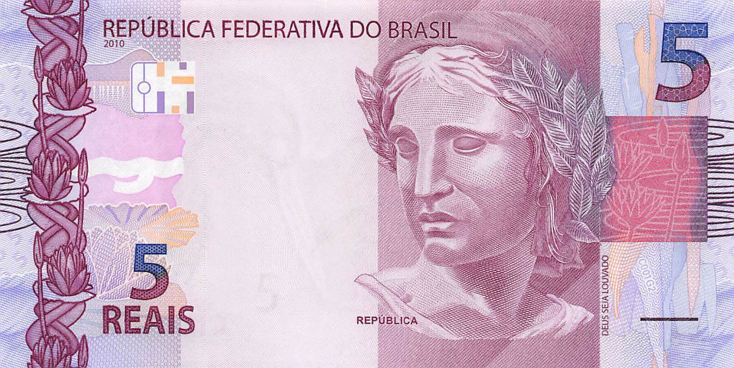 My Currency Collection: Brazilian Currency 5 Reals banknote 2010 Great ...