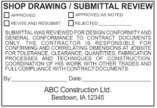 Shop Drawing and Submittal Stamps: Shop Drawing Stamps