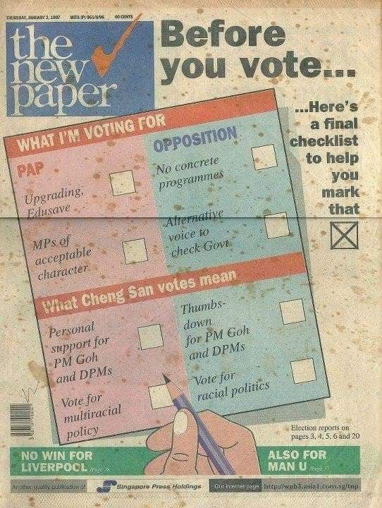 S M Ong: You've seen the page 1, but what was inside the paper that day ...