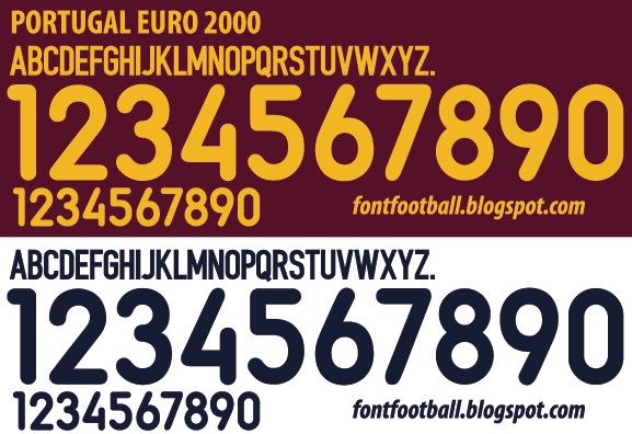 FONT FOOTBALL: Font Vector Portugal Euro 2000 kit