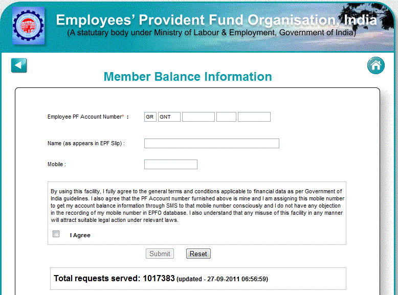 King: PF STATUS/PF BALANCE/KNOW YOU EPF BALANCE/KNOW YOUR CLAIM STATUS