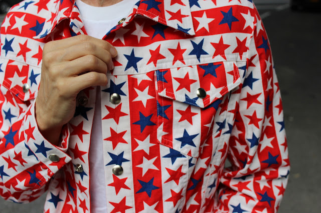 male pattern boldness: Stars and Stripes Jacket with Gripper Snap Closures