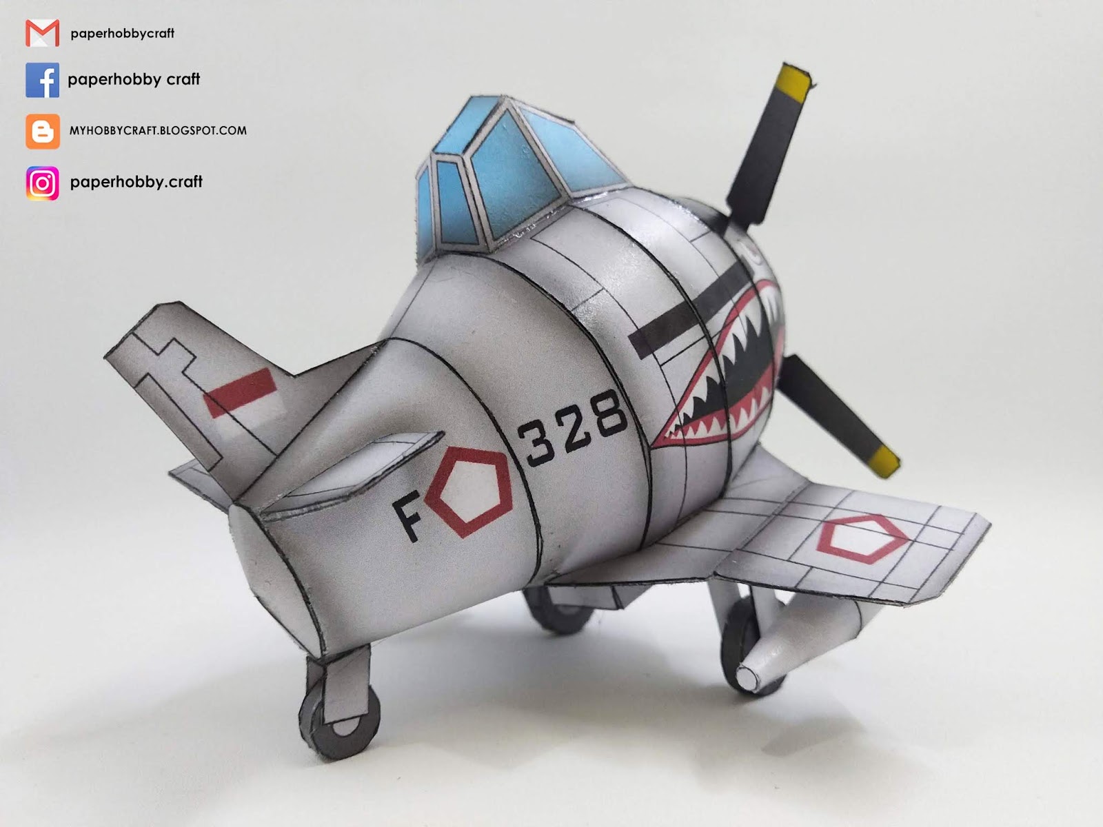 paperhobby: P-51 D "MUSTANG" INDONESIAN AIR FORCE- TOON SCALE PAPERMODEL