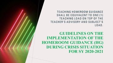 Guidelines on the Implementation of the Homeroom Guidance (HG) during ...