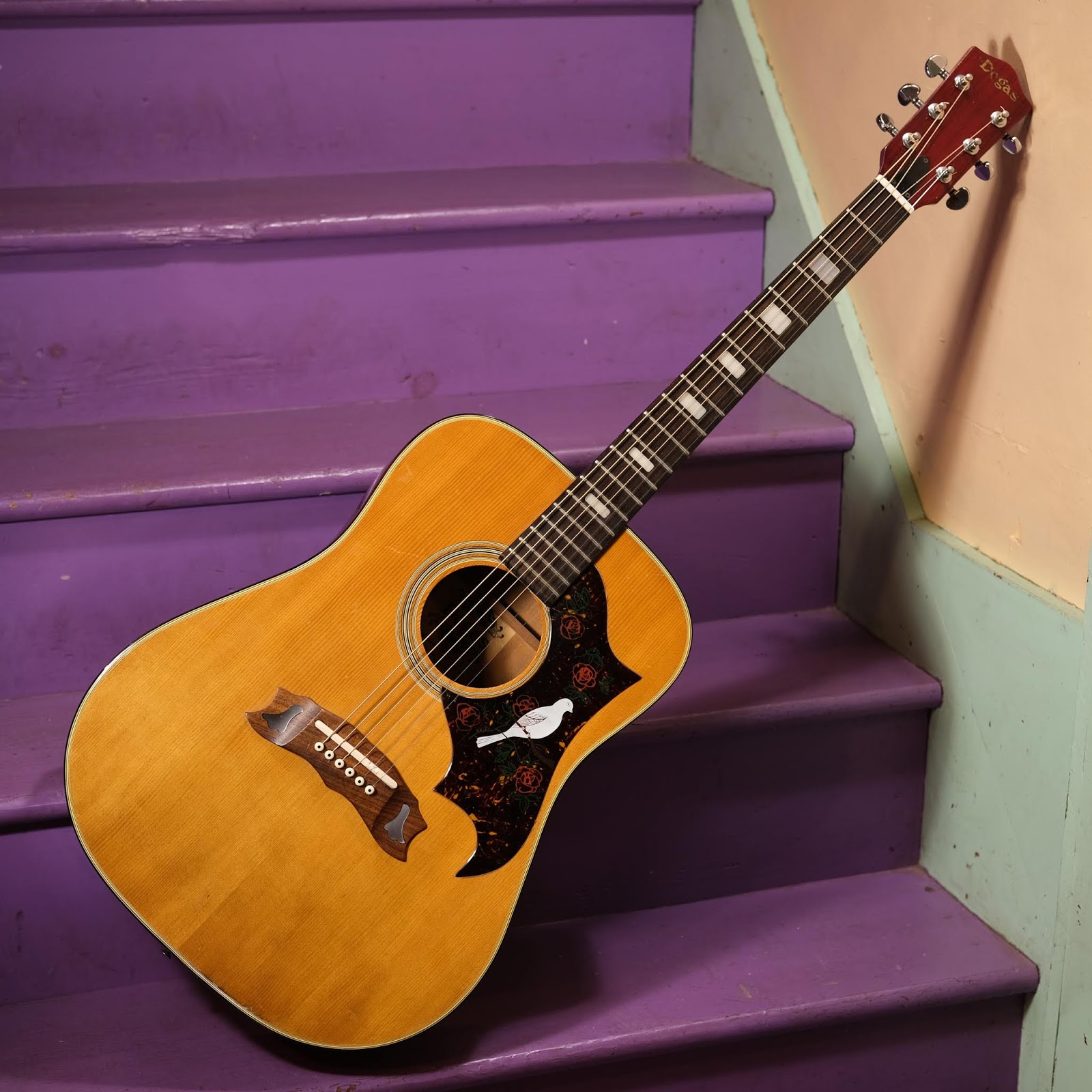 1970s El Degas (Korean-made) GB22 Dove-copy Dreadnought Guitar