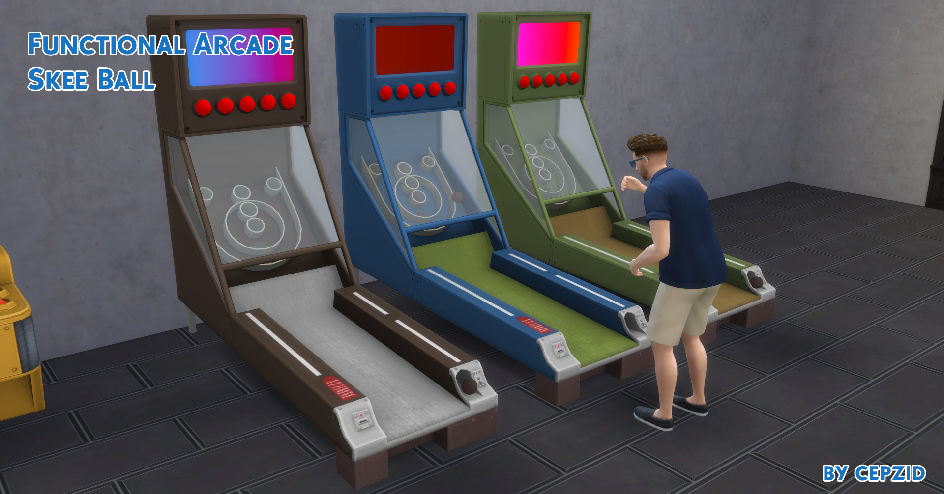 The Sims 4 Functional Arcade Skee Ball ~ Cepzid Sims