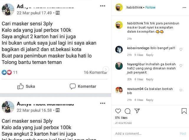 Terungkap Modus Penimbun Masker di Medsos, Publik: Duit 'Setan' Dimakan ...