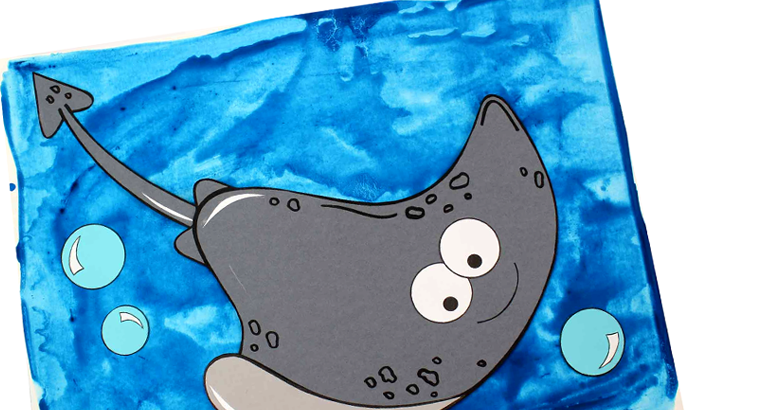Stingray Craft - A fun ocean paper craft with template! - Messy Little ...