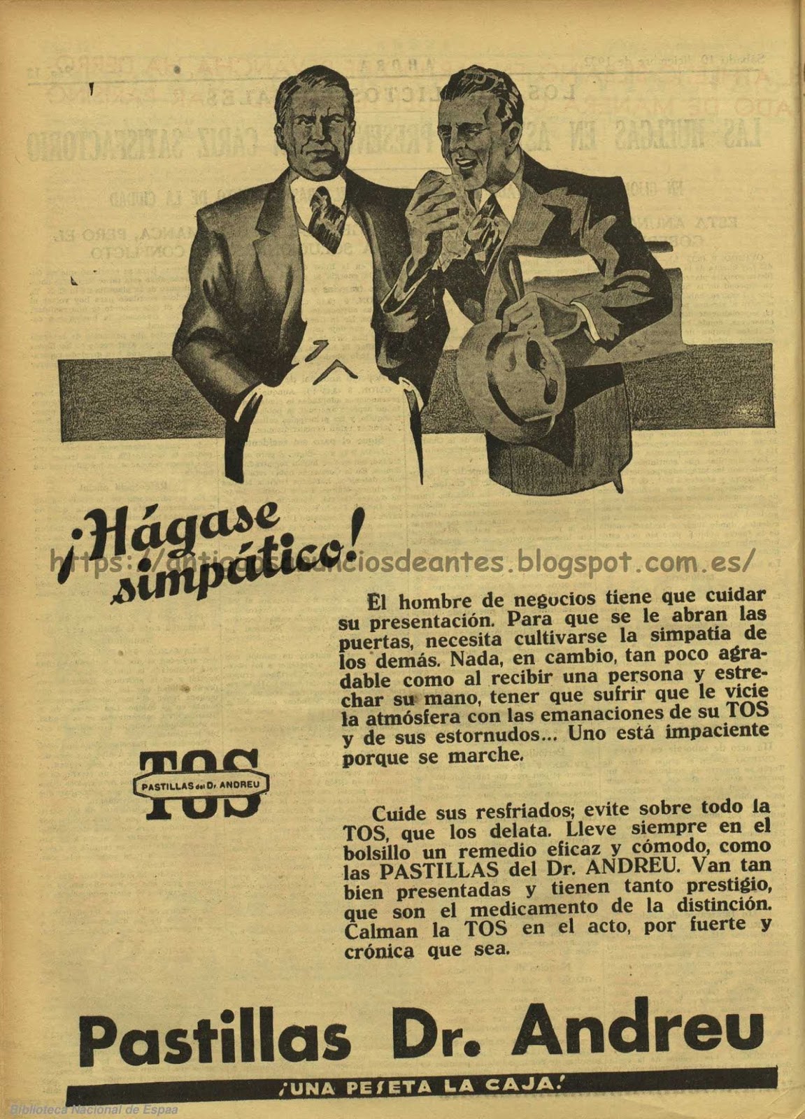Antiguos anuncios de antes: Pastillas Dr. Andreu (medicina) (10 anuncios)