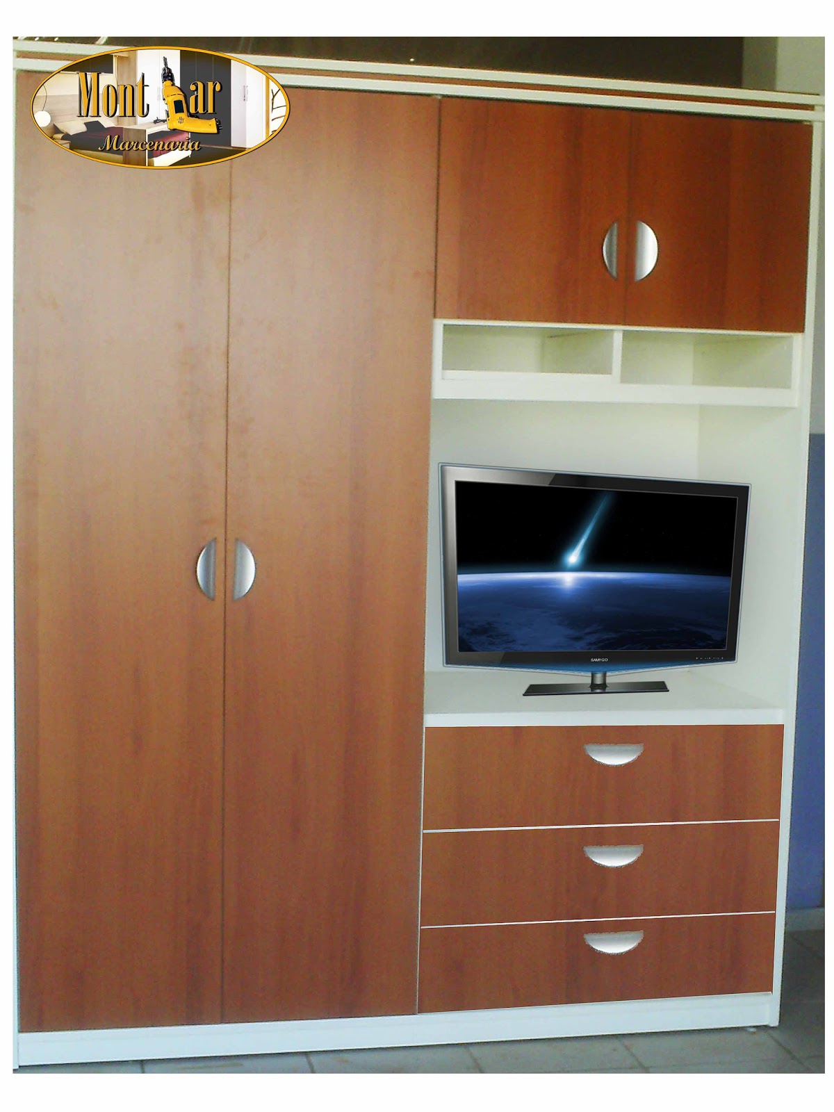 MOVEIS SOB MEDIDA: QUARDA ROUPA C/ TV ACOPLADA