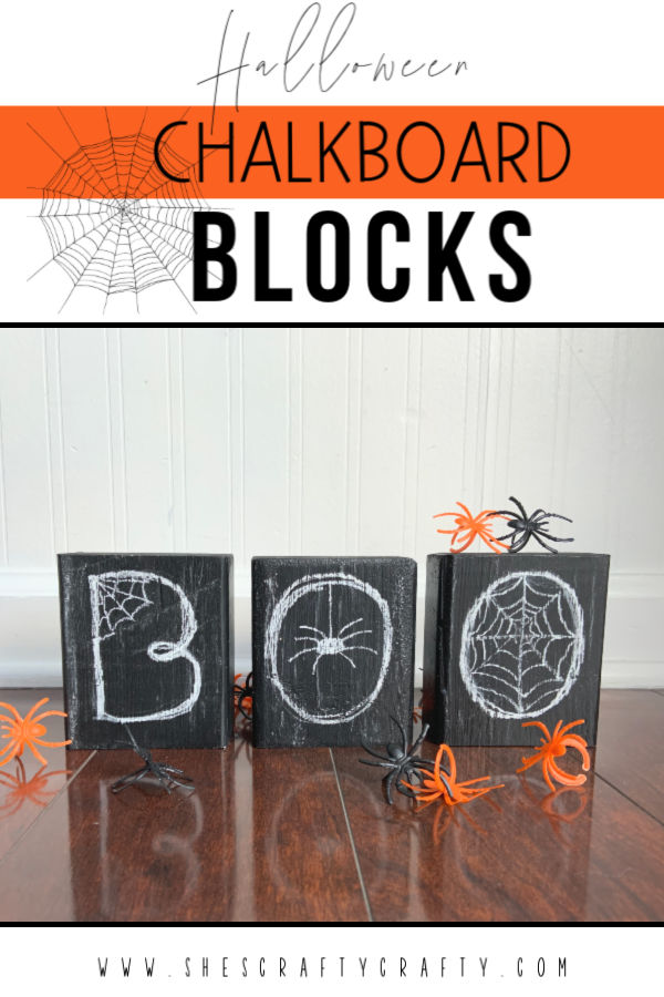 She's Crafty: Halloween chalkboard blocks