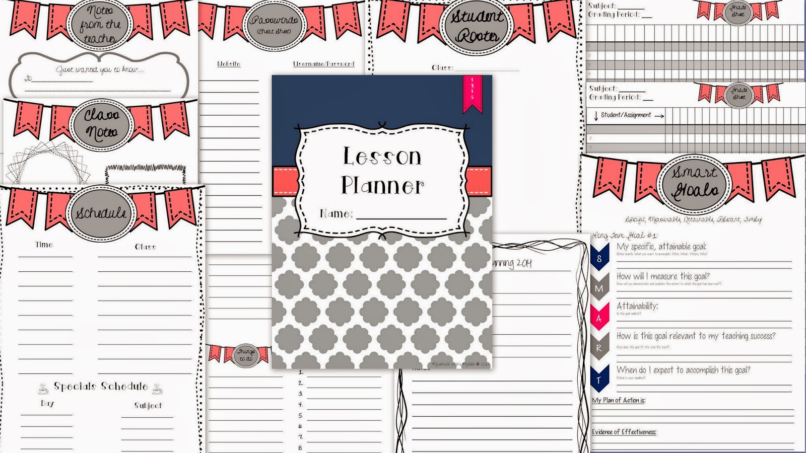 Editable Lesson Plan Book - Marshall in the Middle