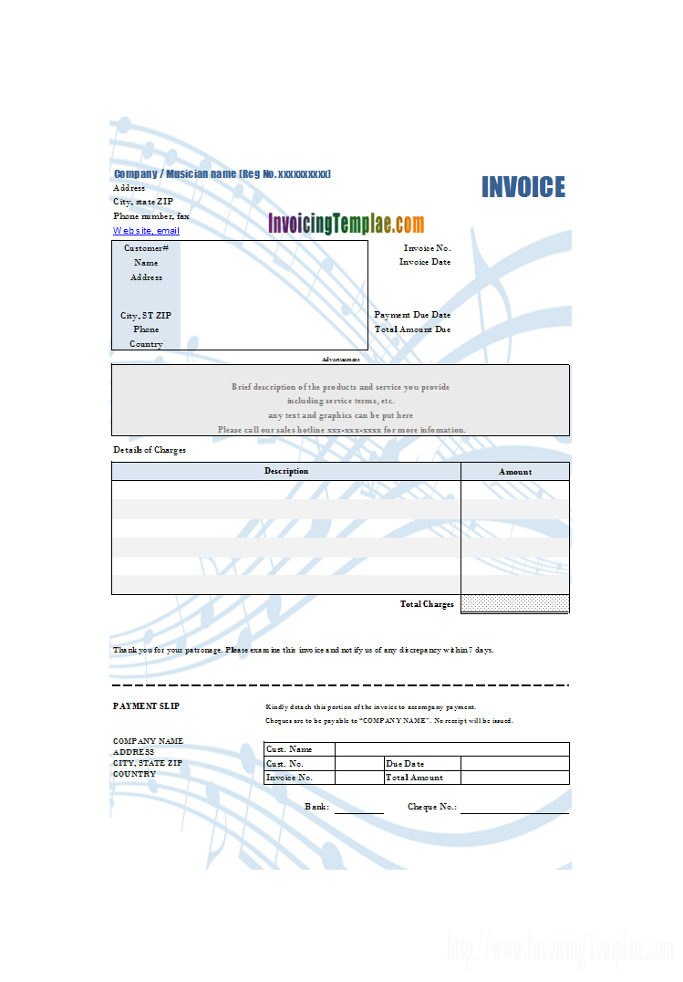 Band Invoice Template - Invoice Template