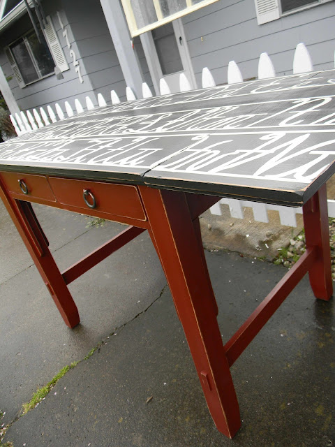 Emily's Up-cycled Furniture: Cursive Alphabet Table