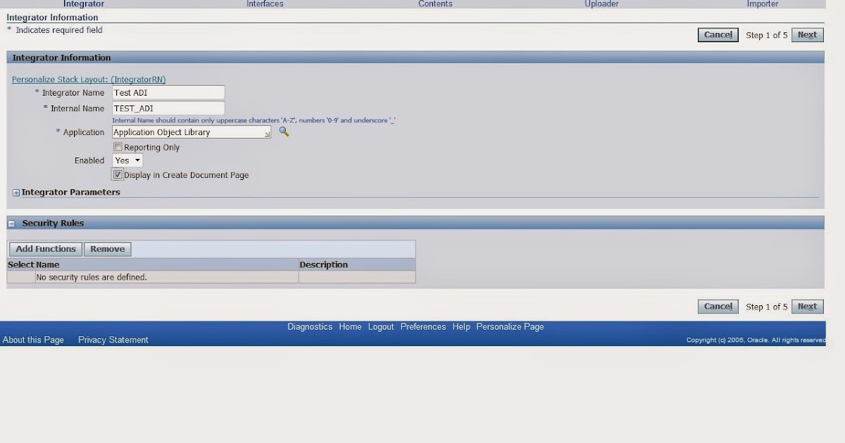 Oracle Web Adi Creating A Custom Integrator Oracle Ebusiness Suite Of Applications
