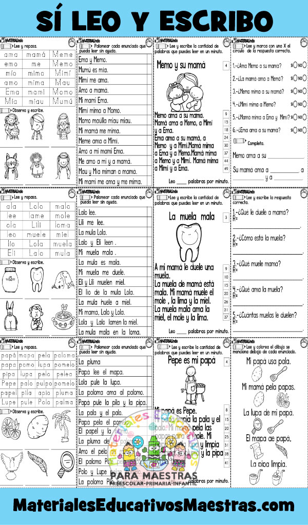 Cuaderno Si Leo y Escribo | Materiales Educativos para Maestras