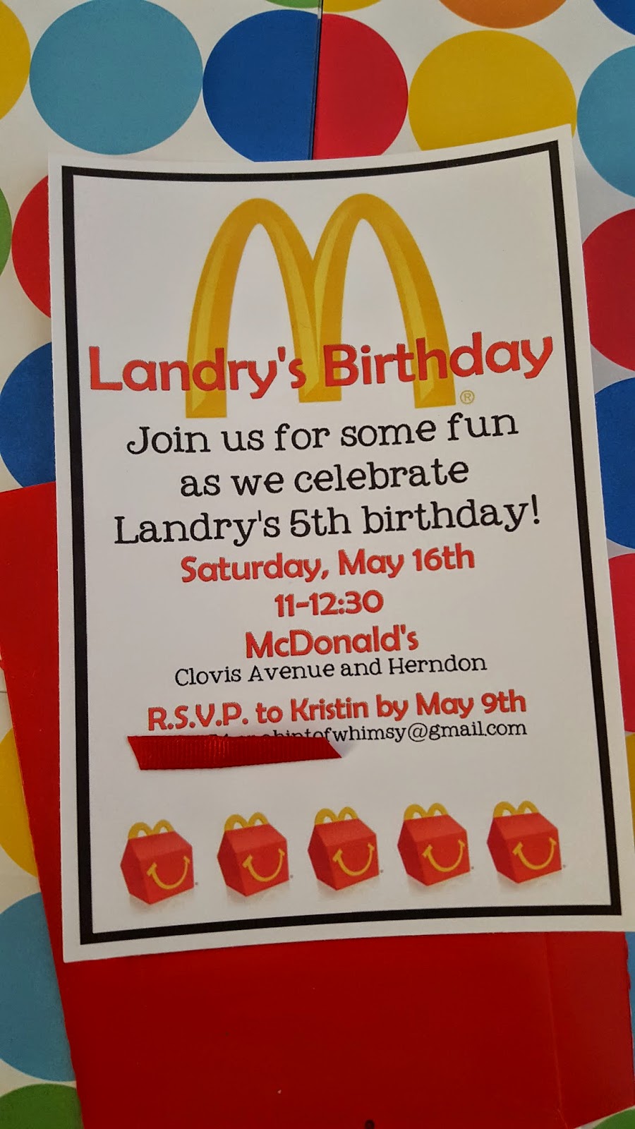 a hint of whimsy: 5th Birthday Party...McDonald's Style!