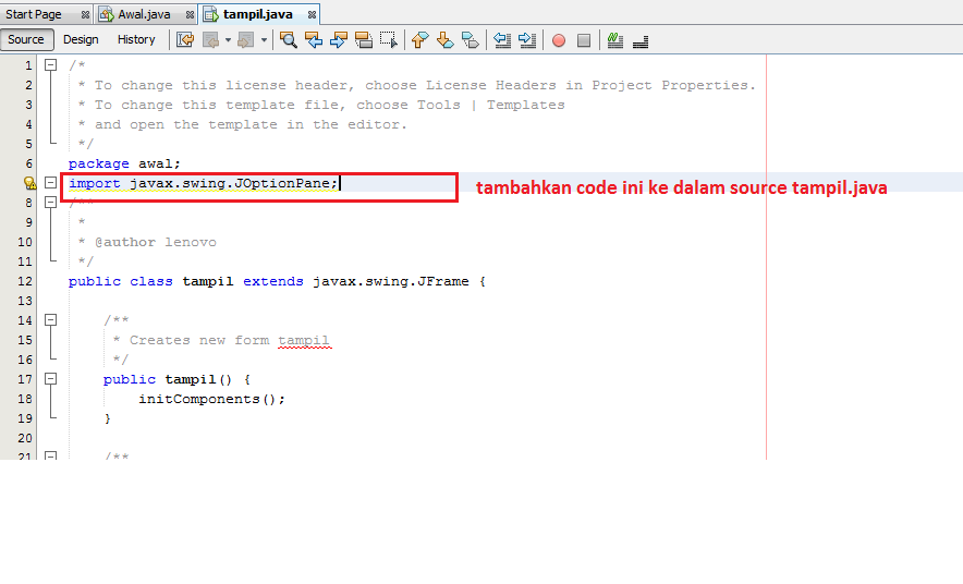 STRUKTUR KONTROL USER INTERFACE NETBEANS