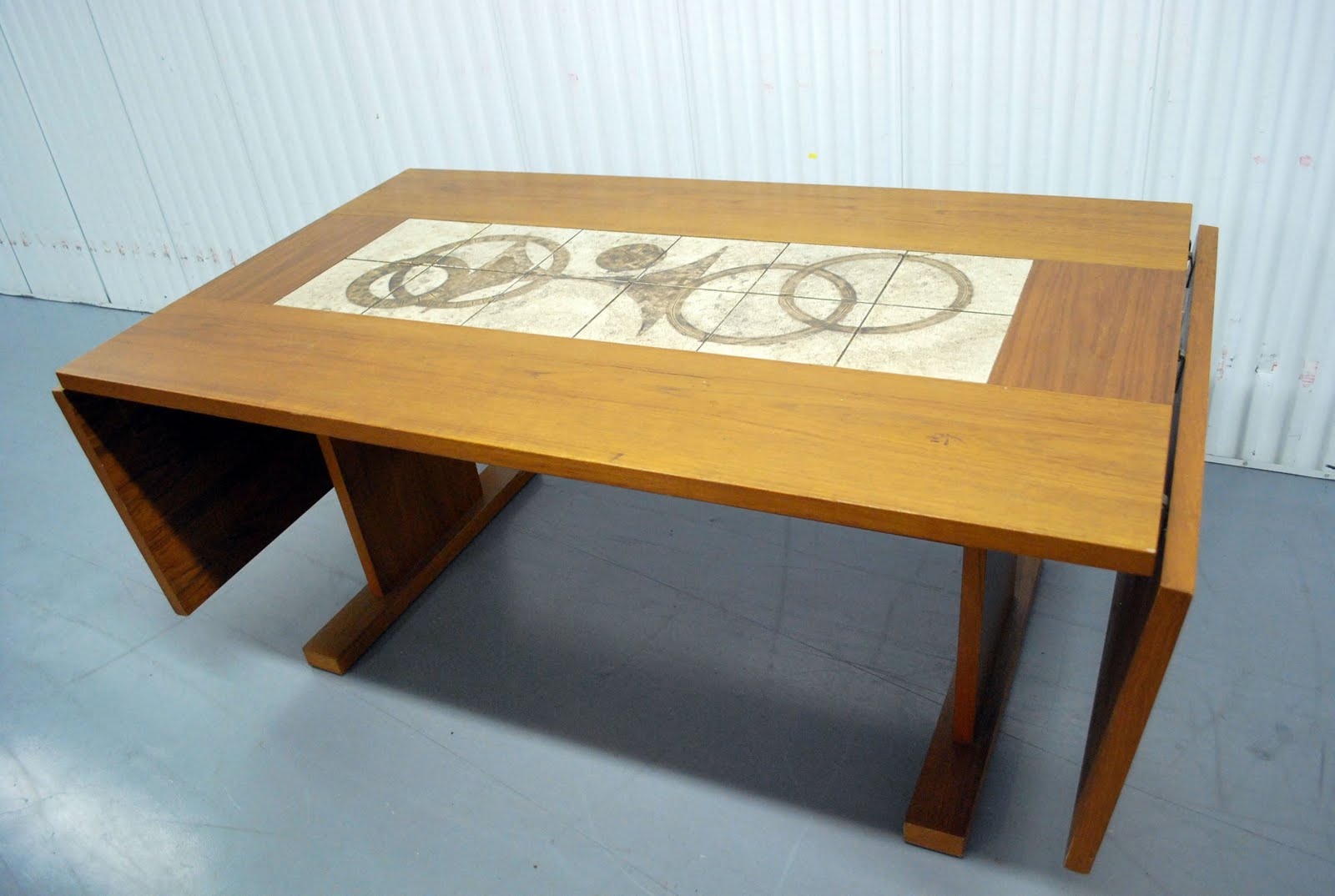 junk2funk: Mid Century Danish Modern teak tile drop leaf dining table ...