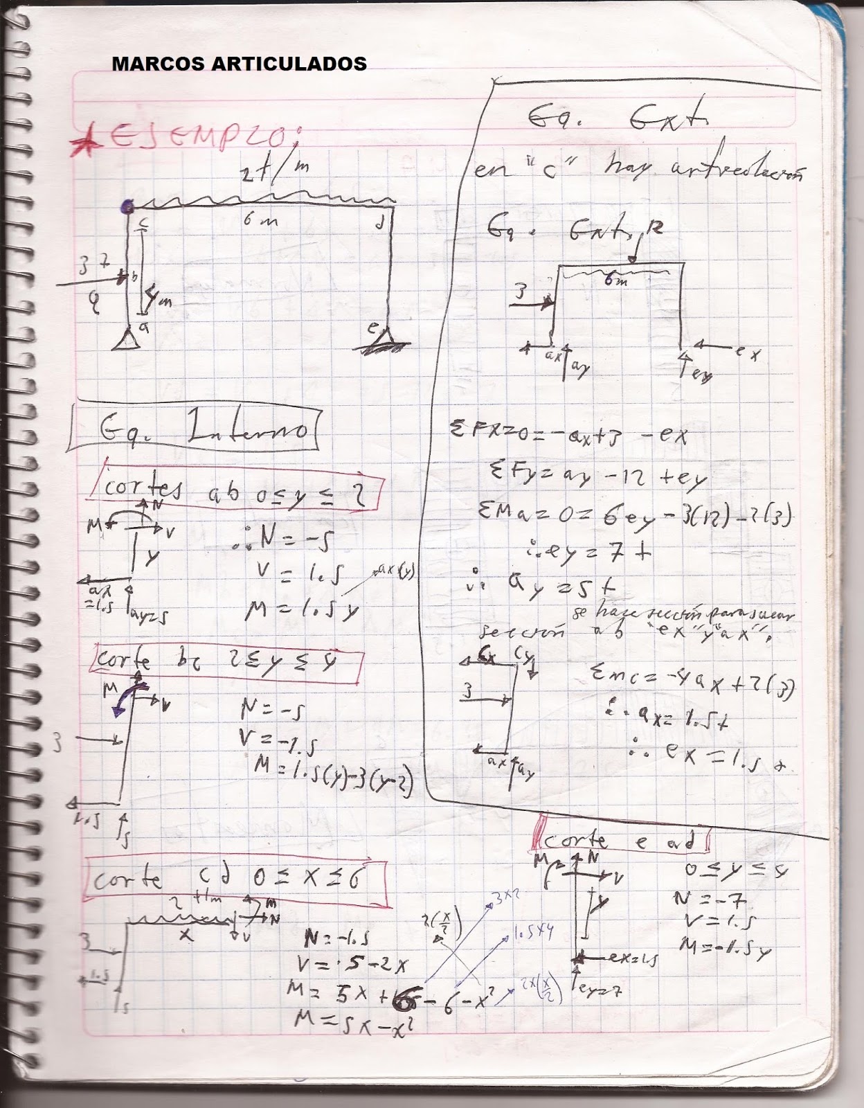 EJEMPLOS RESUELTOS ESTRUCTURAS ISOSTATICAS: EJEMPLO 9
