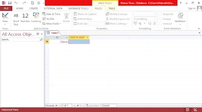 Cara Membuat Database Baru dan Tabel di Ms Access 2013 - Borneotutorials.blogspot.com