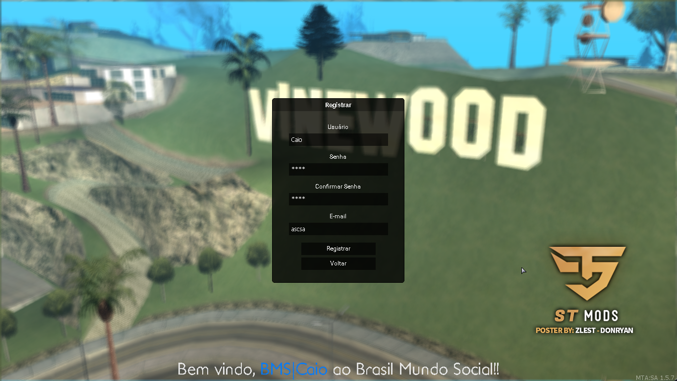 MTA:SA - Painel Login Editado - MTA Brasil