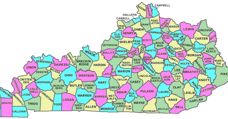 Online Maps: Kentucky County Map