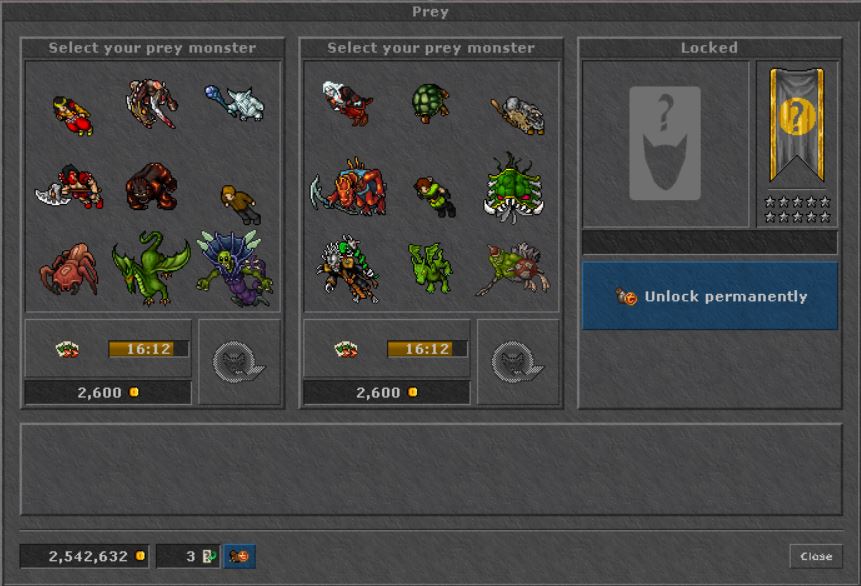 Poradnik - Co to jest Prey System - Tibia ~ Tibio-Maniak