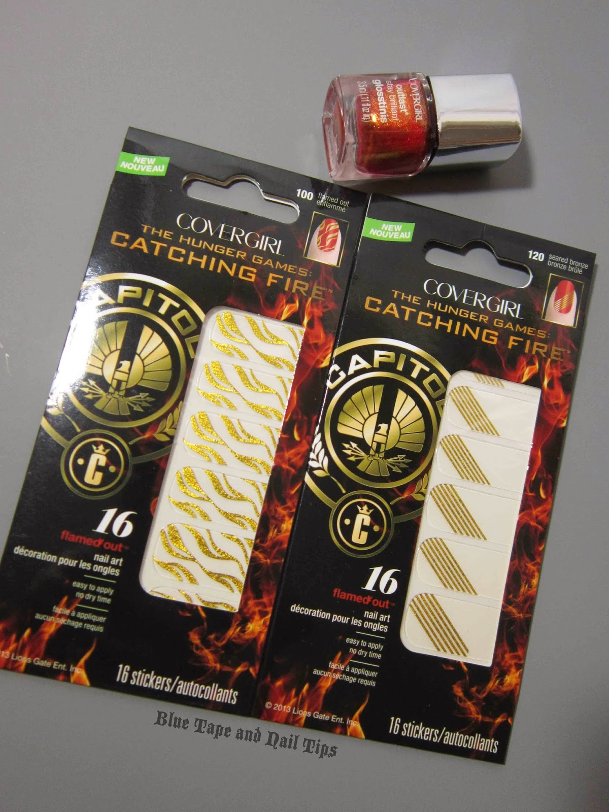 Blue Tape and Nail Tips: CoverGirl Catching Fire Nail Stickers in ...