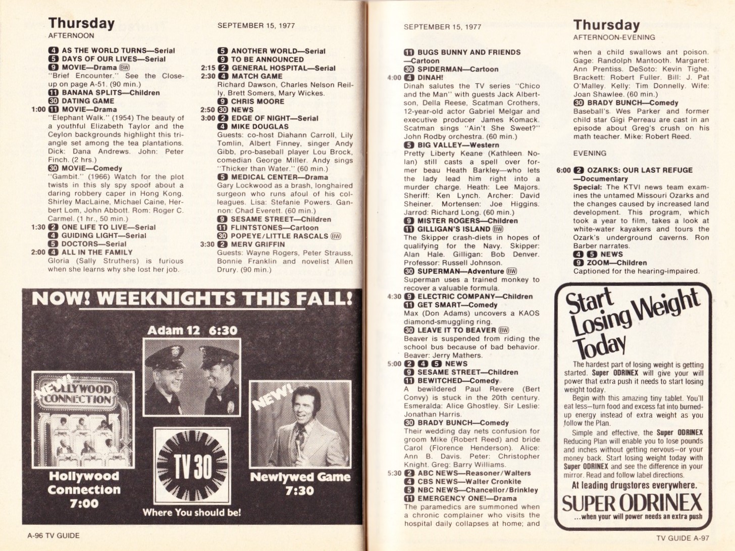 Garage Sale Finds: What was on TV September 10th through 16th, 1977 ...