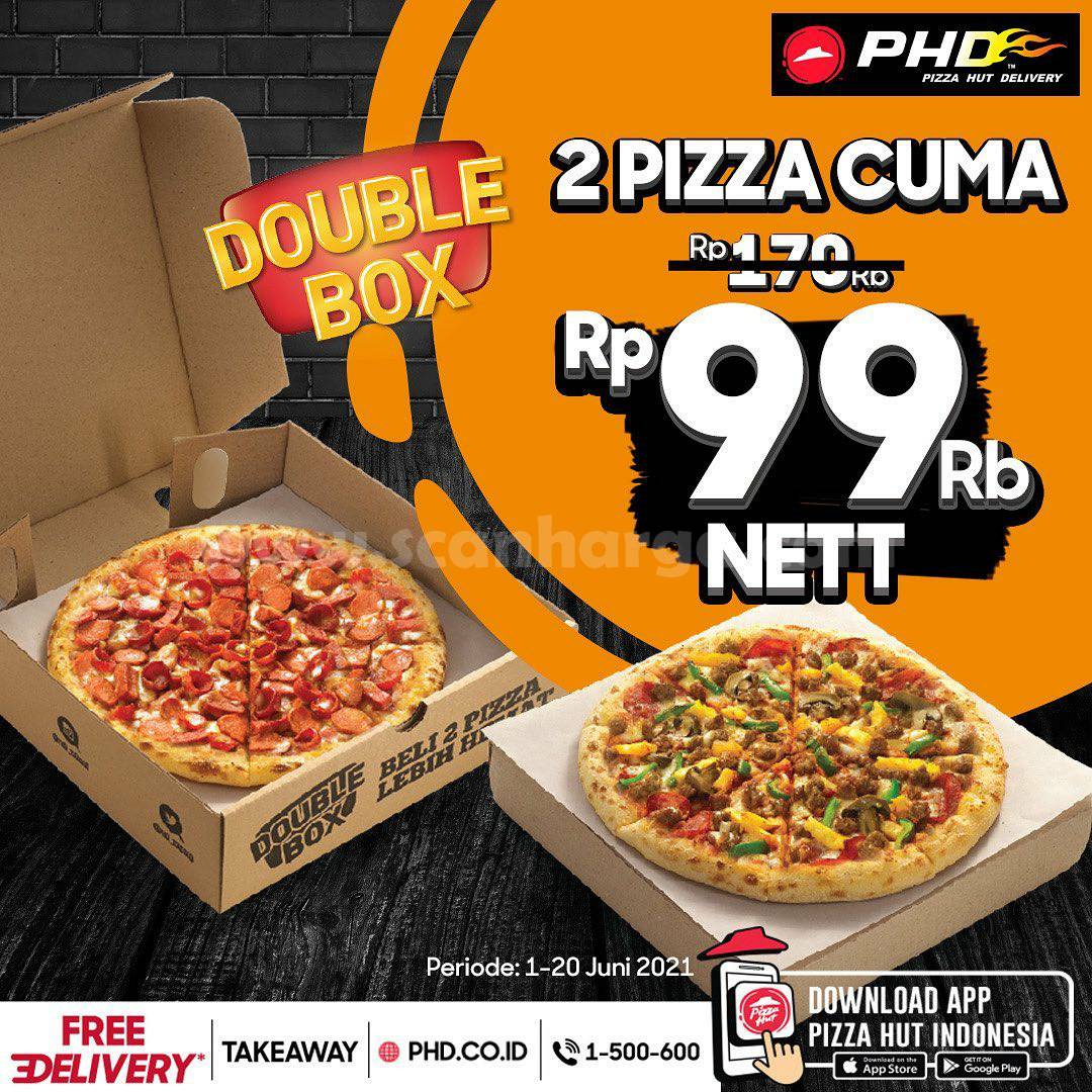Promo PHD Double Box! Beli 2 Pizza Cuma Rp. 99RB nett - scanharga