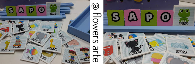 ABECEDARIO DIDÁCTICO /Juego de Letras y Tarjetas con Dibujos y Palabras