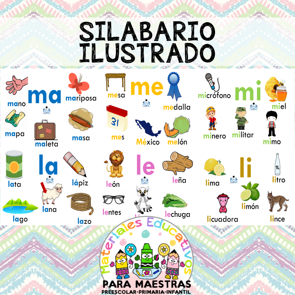 Silabario Ilustrado | Materiales Educativos para Maestras