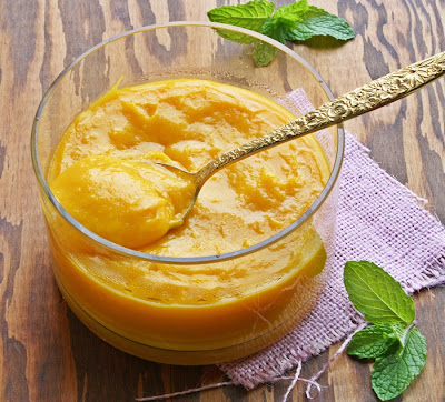 Versatile Vegetarian Kitchen: Eggless Mango Curd