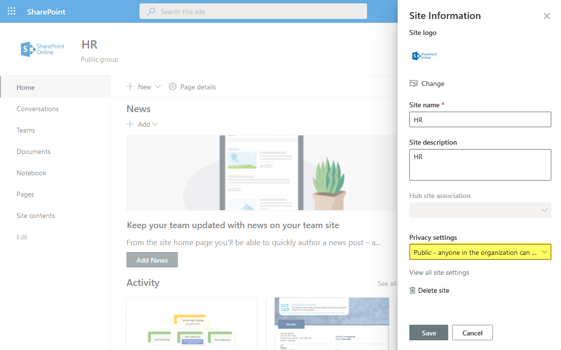 SharePoint Online: Change Site from Private to Public - SharePoint Diary