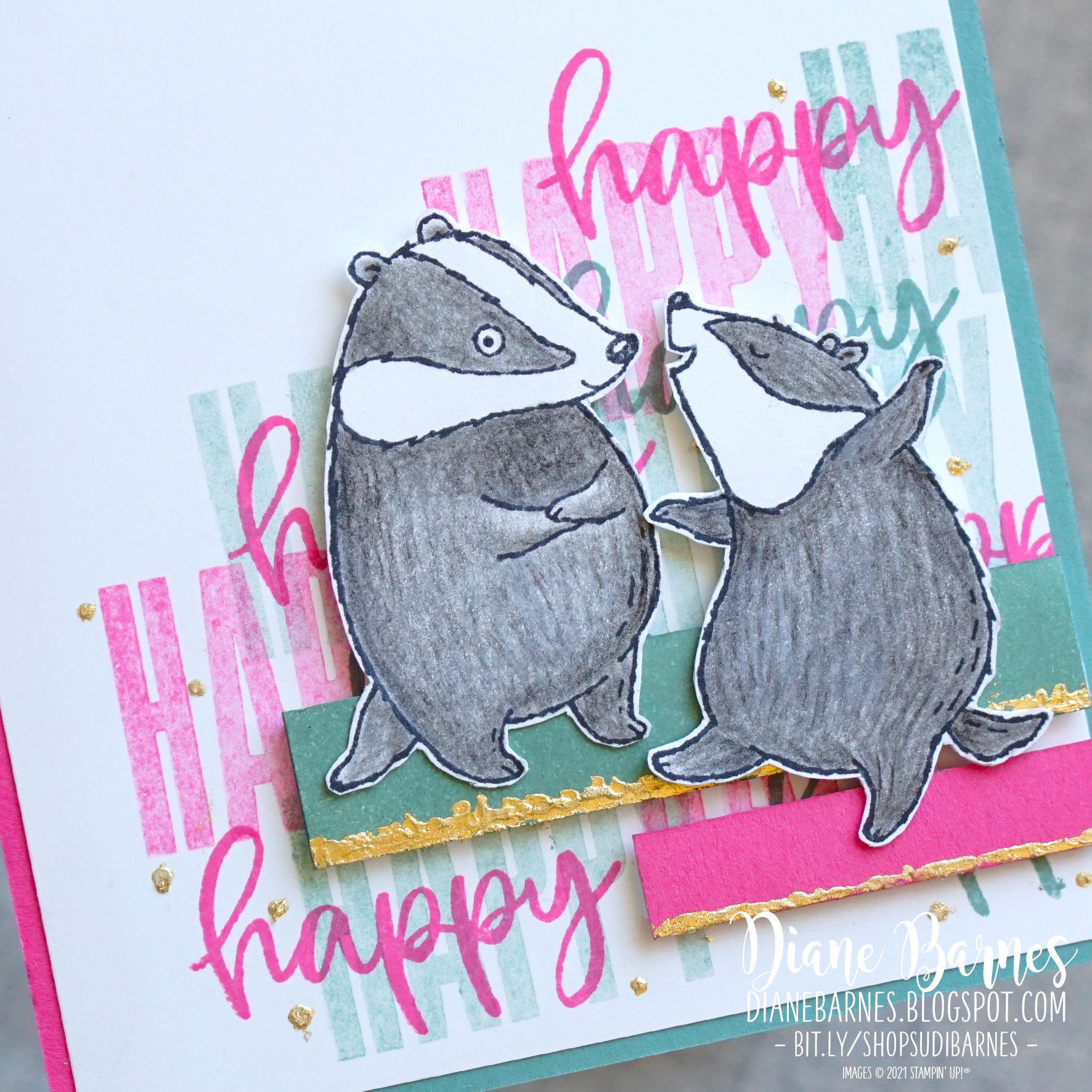 colour me happy: JAI 575 colour challenge - Happy Badgers card